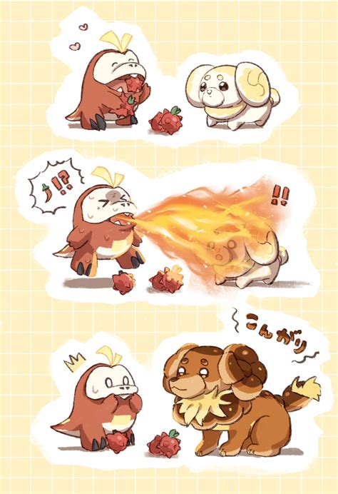 Fuecoco Fidough And Dachsbun Pokemon Drawn By Keokeoar Danbooru
