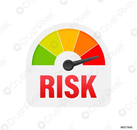 Risk Icon On Speedometer High Risk Meter Vector Illustration Stock