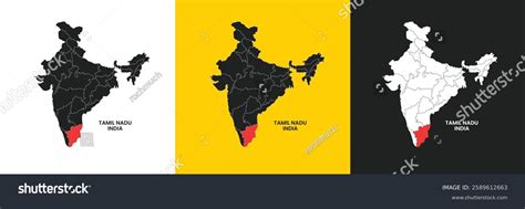 Tamil Nadu India Vector Map Illustration Stock Vector Royalty Free