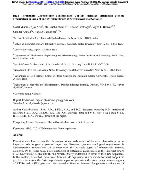 Pdf High Throughput Chromosome Conformation Capture Identifies