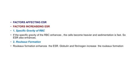 Esrfactorsaffects Clinical Significance Athysiologypptx