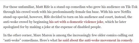 Marc Maron On Matt Rife And The Failings Of Anti Woke Comedy R