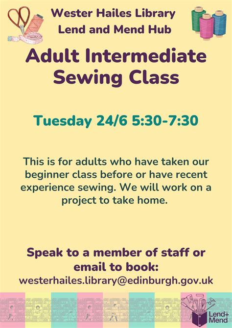 Digital Sentinel Adult Intermediate Sewing Class