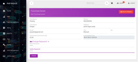 PHP Radius Server How To Update Operator Information And Password