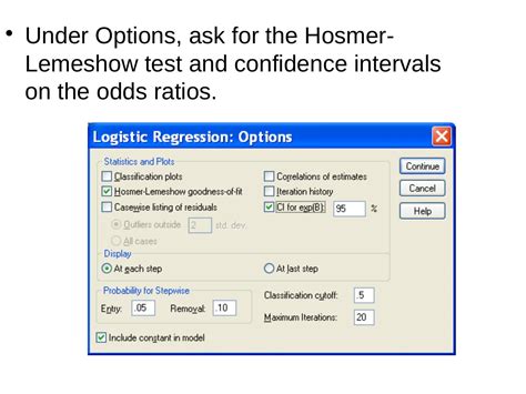 binary logistic regression with spss east carolina university