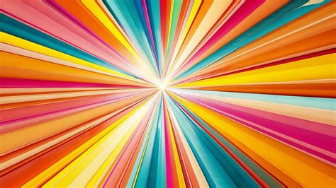 Colorful Radial Burst Of Converging Lines Abstract Art Vibrant Energy And Dynamic Motion