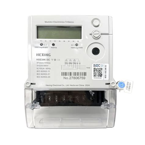 Medidor Bidireccional Trifásico Lcd 100a Cl1 Ip54 Hexing Hxe34k