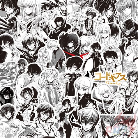 80pcsset Code Geass Classical Black And White Stickers Diy Fashion