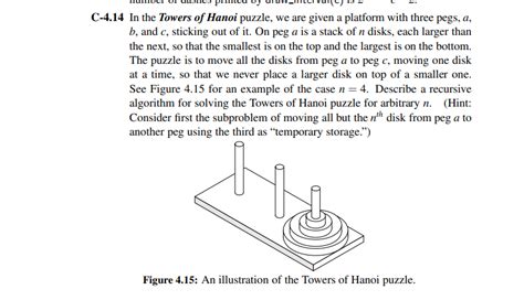 solved 4 14 in the towers of hanoi puzzle we are given a