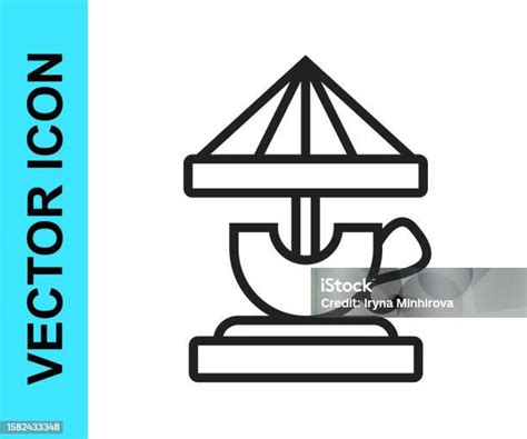 흰색 배경에 격리 된 검은 줄 매력 회전 목마 아이콘 유원지 어린이 엔터테인먼트 놀이터 레크리에이션 공원 벡터 검은색에 대한 스톡 벡터 아트 및 기타 이미지 Istock