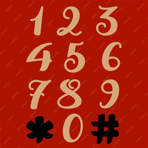 Premium Vector Numbers Number Zero One Two Three Four Five Six Seven