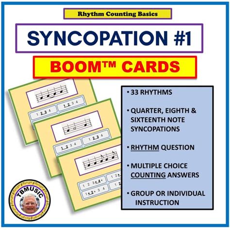 rhythm counting basics syncopation boom™ cards 1 by tbmusic tpt