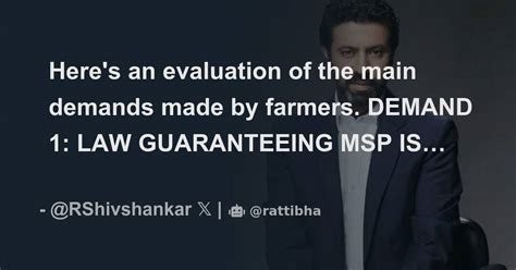 Heres An Evaluation Of The Main Demands Made By Farmers Demand 1 Law