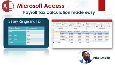 How To Calculate Salaries Taxes In Microsoft Access DB YouTube