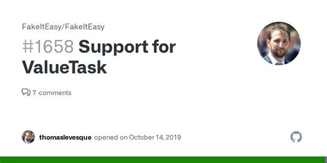 Support For Valuetask · Issue 1658 · Fakeiteasyfakeiteasy · Github