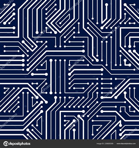 Motherboard Board Seamless Pattern Vector Background Circuit Board