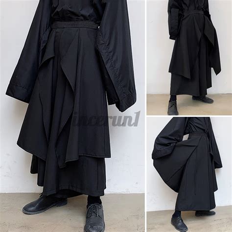 Incerun กางเกงขายาว เอวยางยืด สีดำ ทรงหลวม สไตล์ลำลอง สำหรับผู้ชาย Shopee Thailand