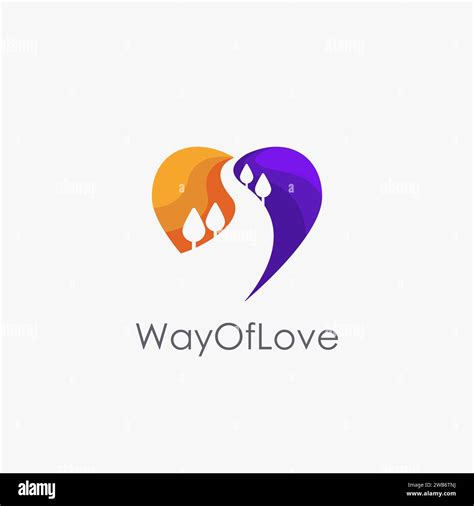Love And Nature Way Warm Logo Icon The Way Of Love Stock Vector Image