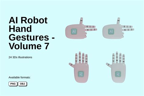 Ai Robot Hand Gestures Volume 7 3d Icon Pack 24 Free Download
