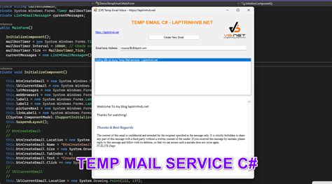 [c ] hướng dẫn sử dụng temp mail service api trên winform