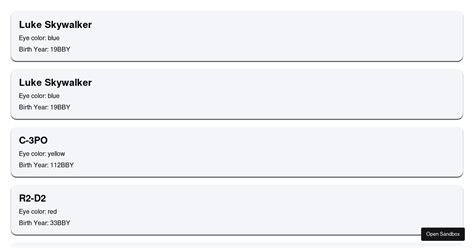Js Fetch 1 Luke Skywalker Codesandbox