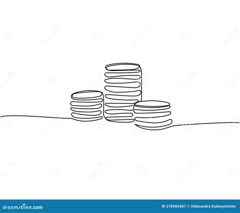 Set Of Coins In Different Positions In Sketch Style Falling Dollars