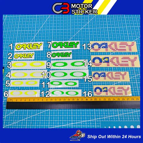 Sticker Oakley Visor Sticker Cutting Fluroscent Color Usa Malaysia R75 Shopee Malaysia