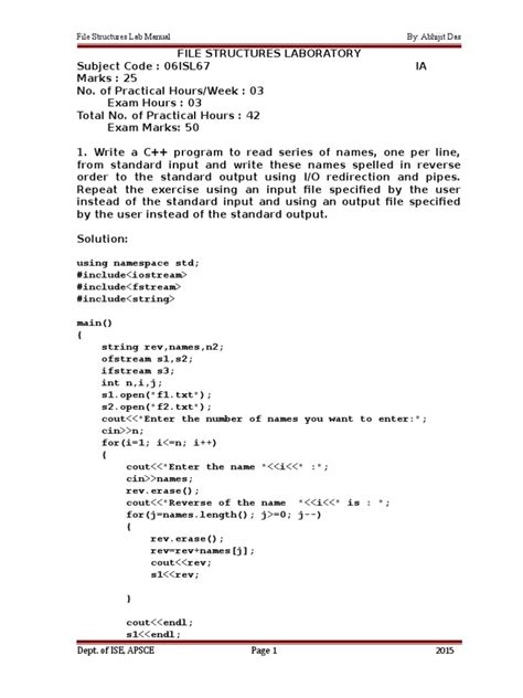 Final Lab Manual Fs 2017 Pdf Computer Programming Algorithms And