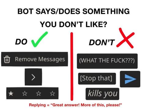 Bot Says Does Something You Dont Like R Characterai