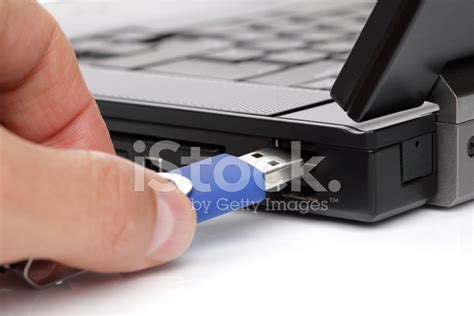 Connecting Usb Flash Memory Stick Stock Photo Royalty Free FreeImages