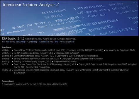 Interlinear Scripture Analyzer