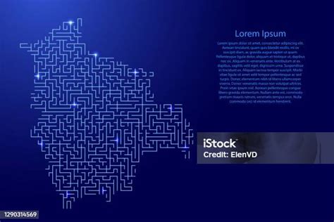 Carte Bolivienne Du Modèle Bleu De La Grille De Labyrinthe Et De La