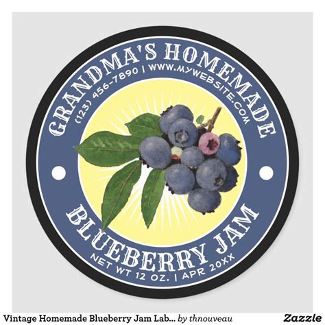 Vintage Blueberry Jam Label Template