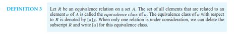 Discrete Mathematics What Is The Equivalence Class Of This