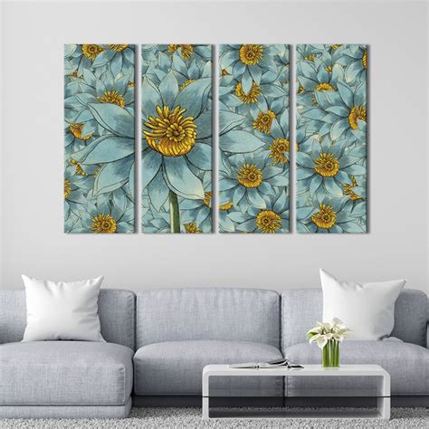 Настінний декор картина на полотні Ніжні блакитні нарциси 209x133 см 780 41 купити онлайн на