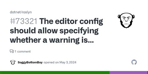 The Editor Config Should Allow Specifying Whether A Warning Is Included