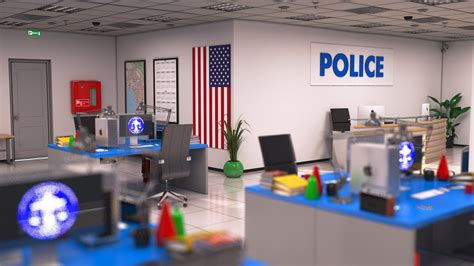Police Station Interior And Exterior 3d Turbosquid 2059402