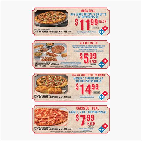 Domino S Coupon Dominos Pizza Specials Today Coupons Hd Png