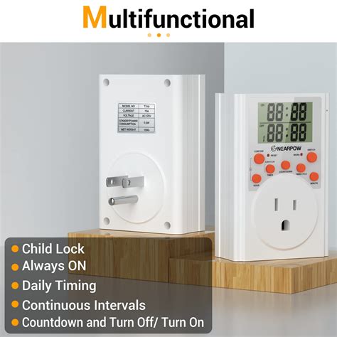 Timer Outlet Nearpow Multifunctional Infinite Cycle Programmable Plug In Digital