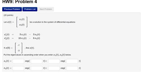 solved hw9 problem 4 previous problem problem list next