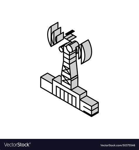Tower Telecommunication Isometric Icon Royalty Free Vector