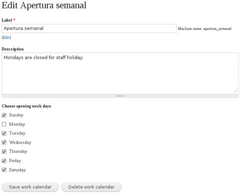 Work Calendar Drupal Org