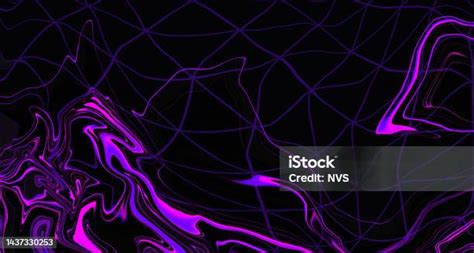 검은 배경에 유동 네온 보라색 분홍색 물결 추상 액체 라인 글리치 아트 트리피 디지털 화면 축하 배경 왕실 배너 템플렛 고급스러운 질감 Vr 메타버스 카드 보라색 Vr 검은