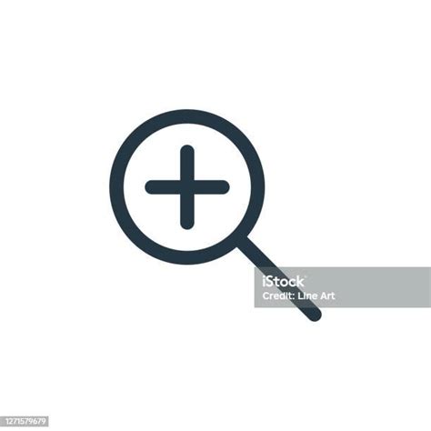 사용자 인터페이스 개념에서 아이콘 벡터를 확대합니다 편집 가능한 스트로크에서 확대의 얇은 선 그림입니다 웹 및 모바일 앱 로고 인쇄 미디어에 사용할 선형 기호를 확대합니다