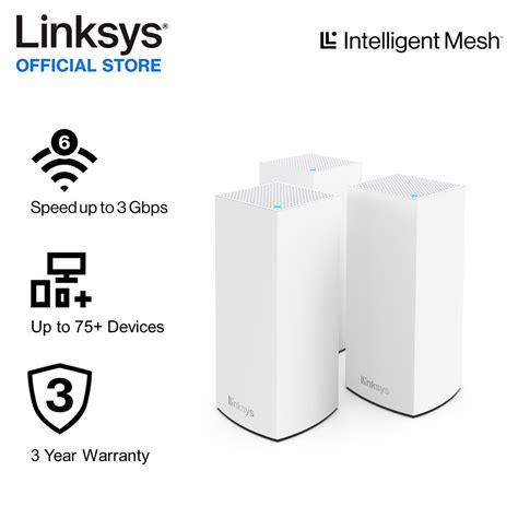 Linksys Atlas 6 Ax3000 Dual Band Mesh Wifi 6 System Mx2003 3 Pack Wifi 6 Mesh Router