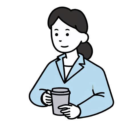 コーヒーを飲む女性 無料で商用可の背景透過フリーイラスト｜いらすとさん。