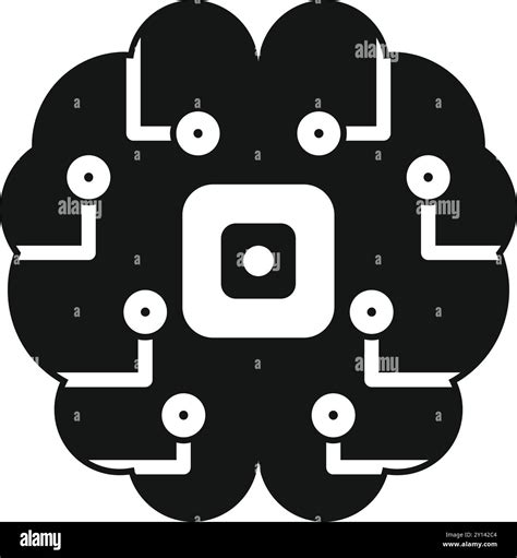 Artificial Intelligence Brain Showing Machine Learning Process With Cpu Inside Stock Vector