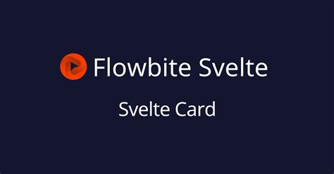 Svelte Card Flowbite