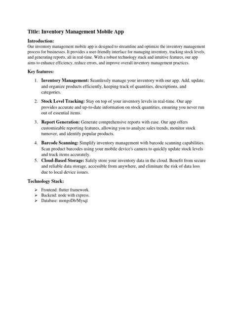 Inventory Management Mobile App Pdf