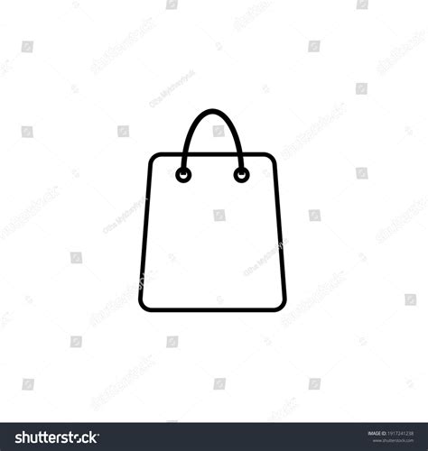 Shopping Bag Outline Icon Linear Style Stock Vector Royalty Free 1917241238 Shutterstock